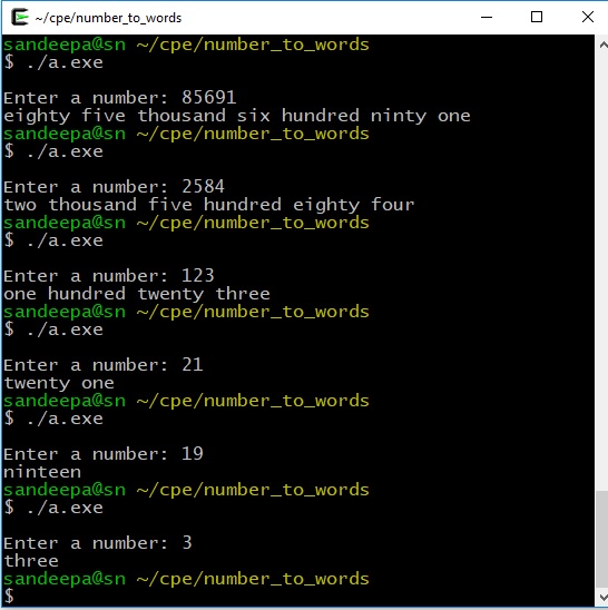 C Program To Convert Number To Words C Program Examples