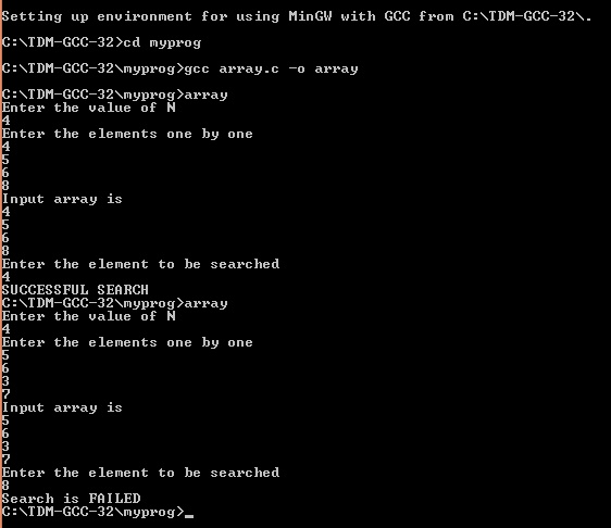 Array Search Program In C C Program Examples